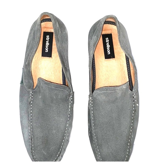 Strellson | Shoes | Strellson Blue Gray Mens Loafers Leather Sz 43 ...